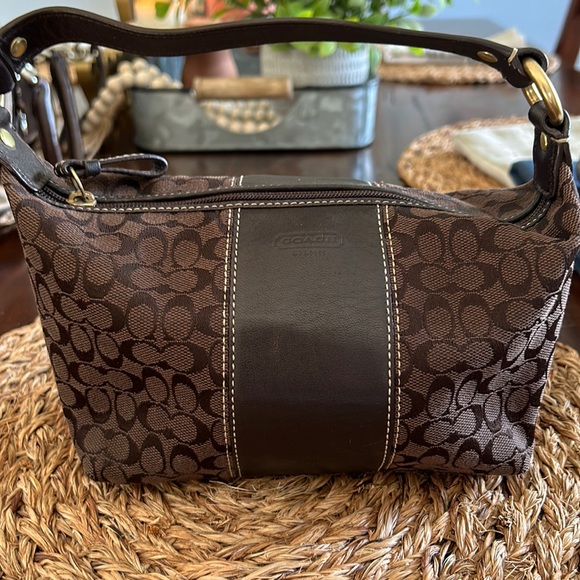 Coach | Bags | Coach Handbag Great Condition Brown Signature Cloth And ...